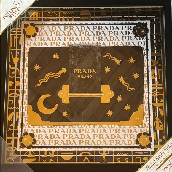 Prada | Wall Decor | Prada Milano Gold And Black Art Display | Poshmark